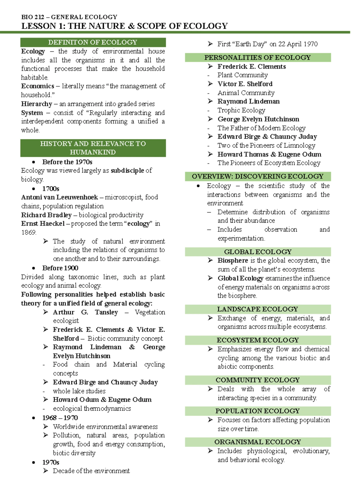 Instruments Used in ecological Research - Activity 1 Instruments Used ...