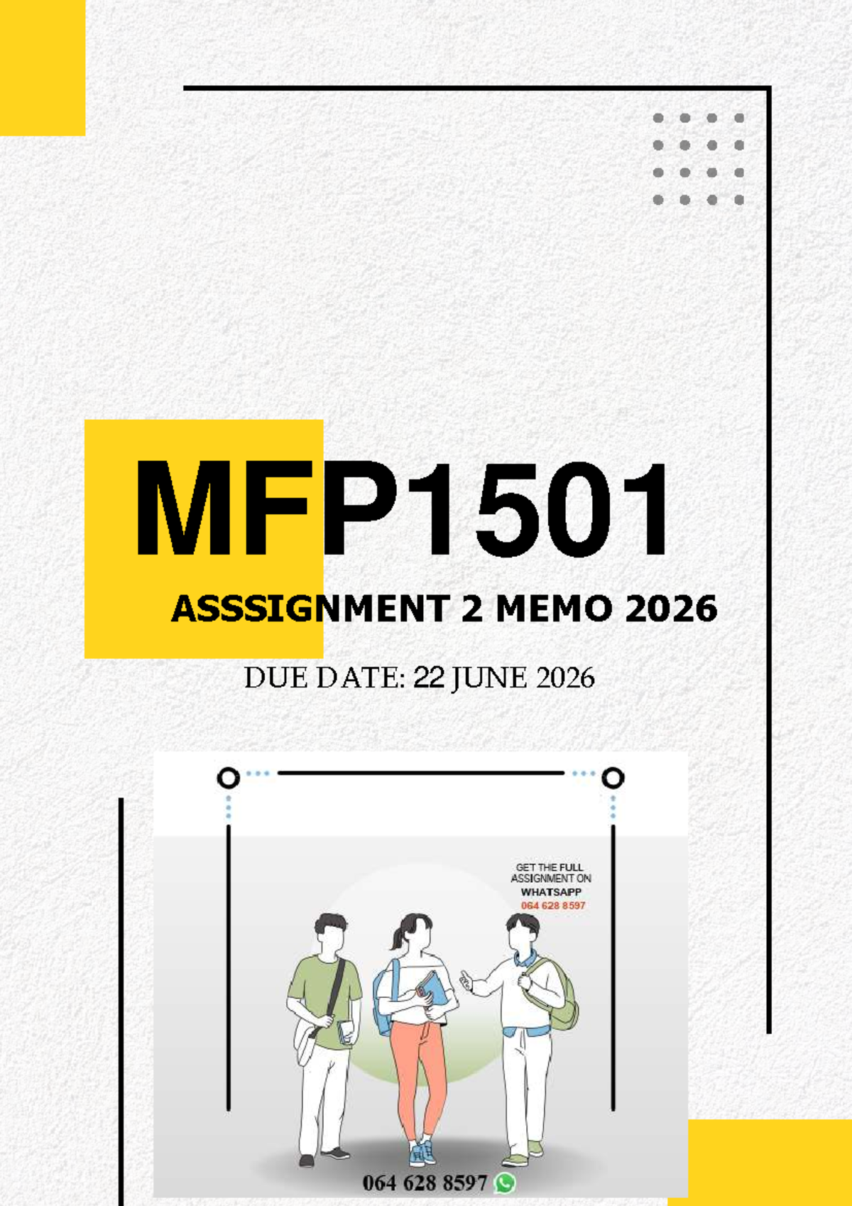 MFP1501 Assignment 2 Memo 2026: Place Value Explained - Studocu