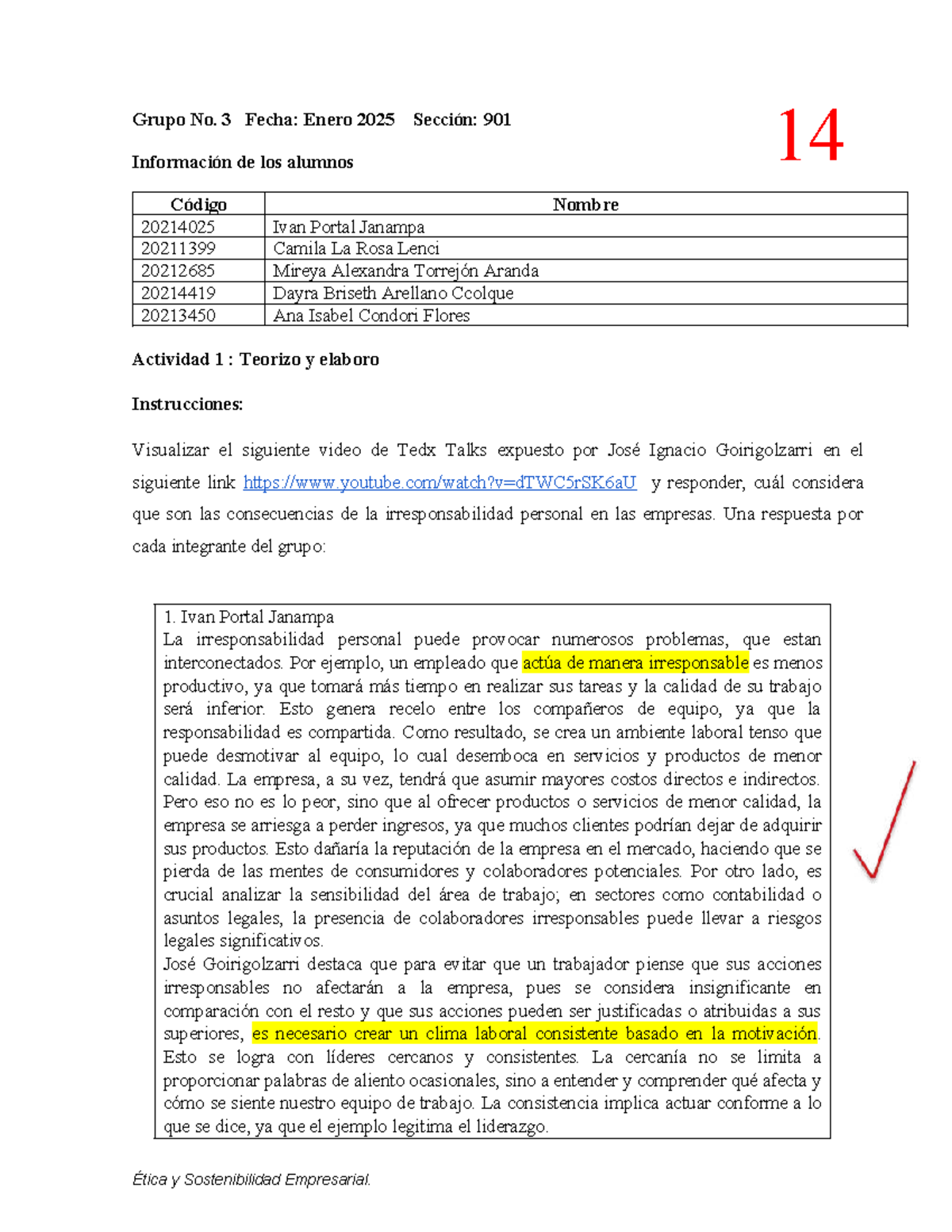 Grupo 3 - Ficha de Trabajo sobre Irresponsabilidad en Empresas - Studocu