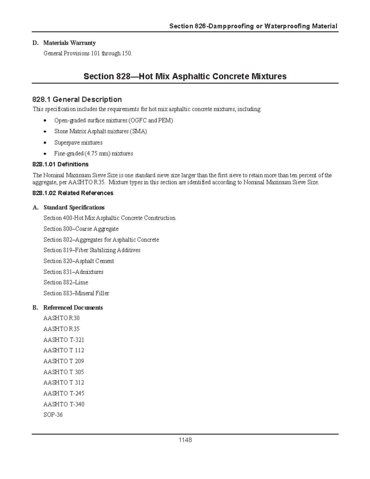GDOT Section 828: Hot Mix Asphaltic Concrete Specifications - Studocu