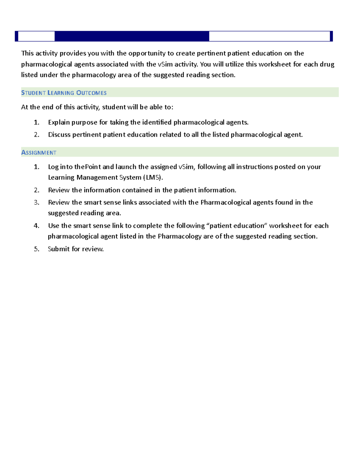 Week 3 Pre-Clinical DC Pharm Worksheet - PHARM4FUN Est. Time: 30 ...