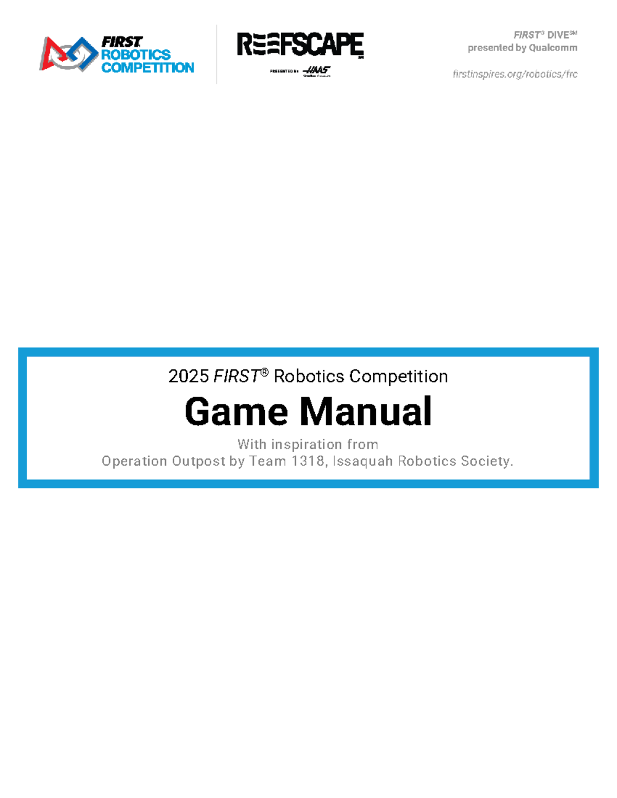 2025 FIRST Robotics Competition REEFSCAPE Game Manual - Studocu
