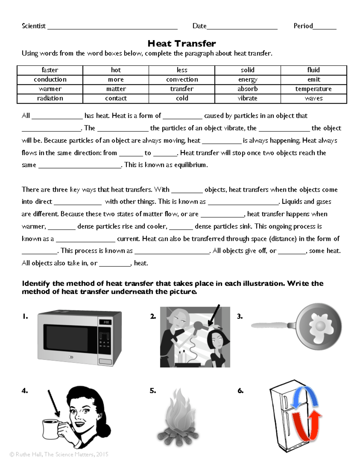 Heat Transfer Practice Worksheet-1: Understanding Methods of Energy ...