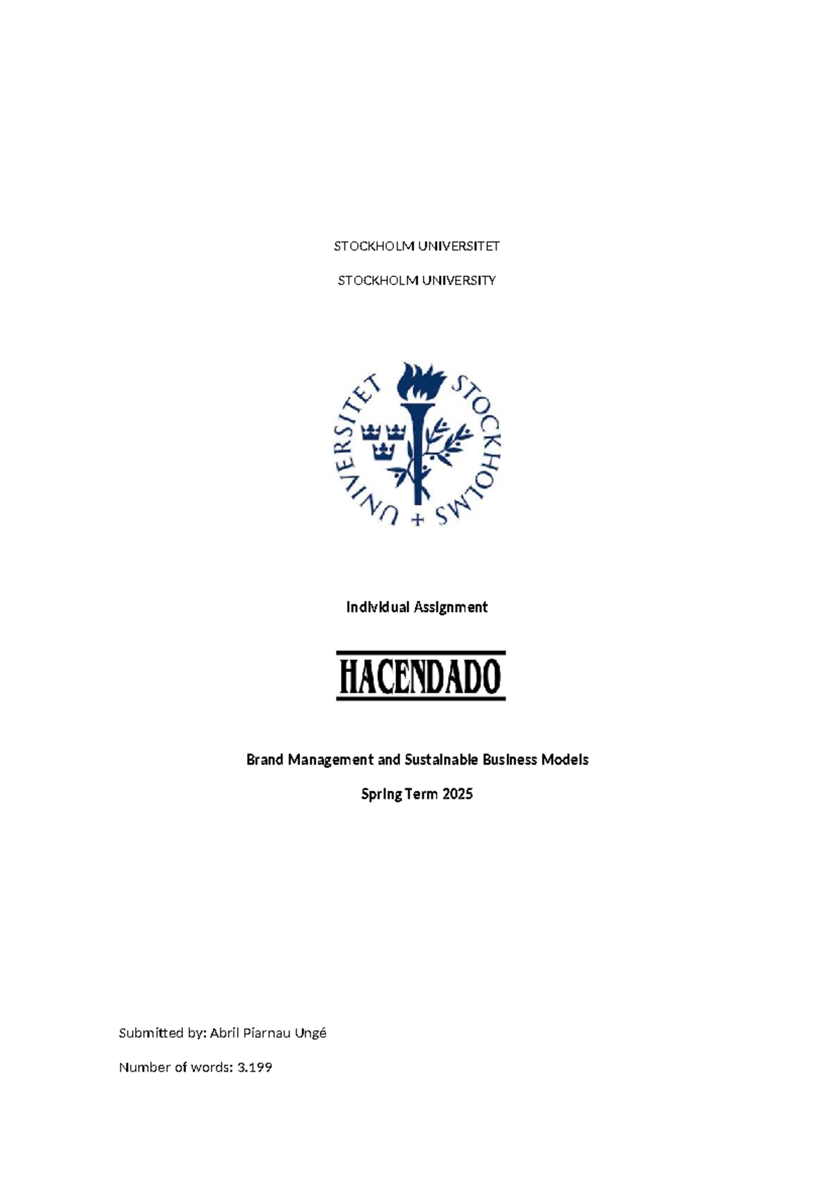 HACENDADO: Individual Assignment on Brand Management & Sustainability ...
