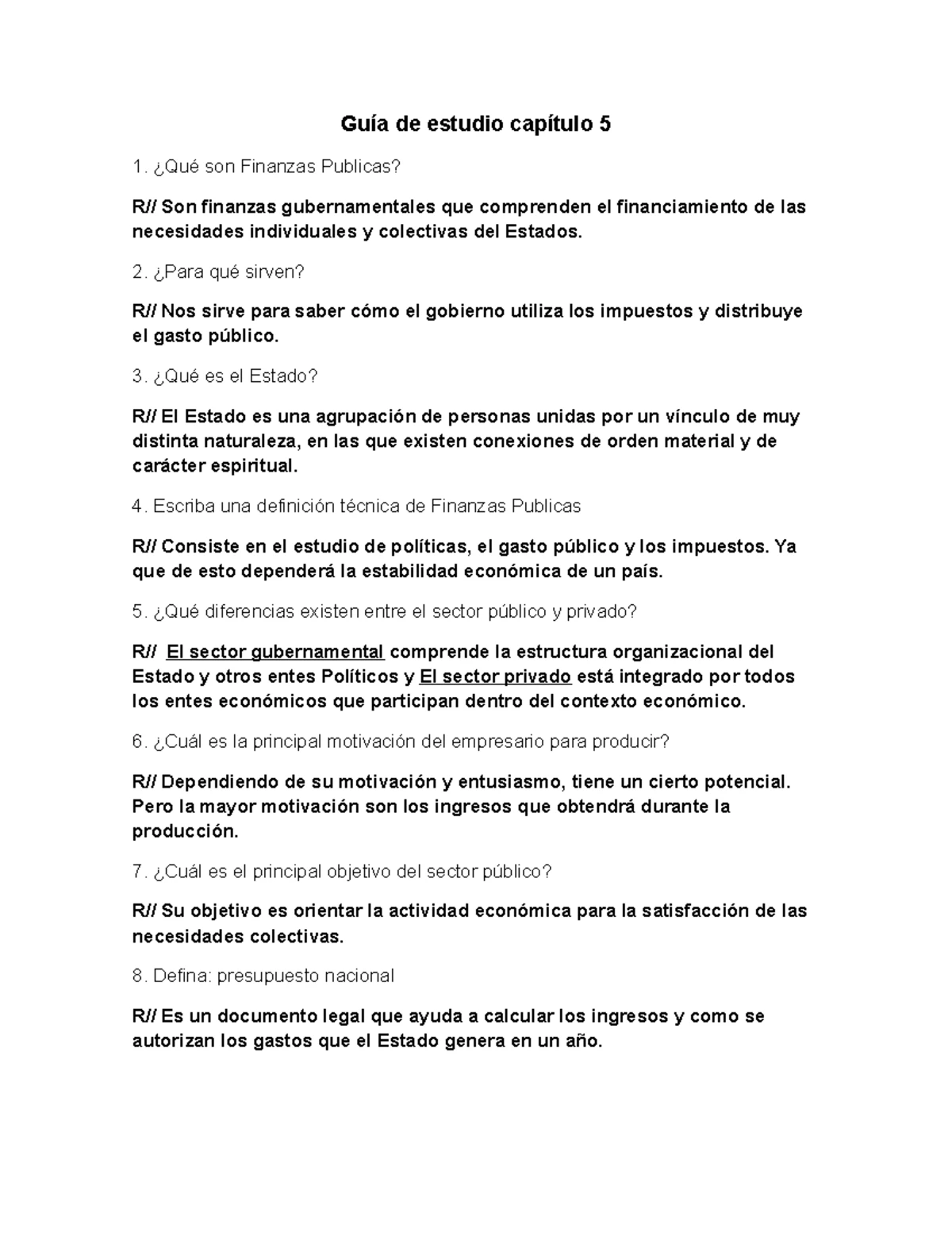 Guía de Estudio: Primer Parcial de Economía 1 - Conceptos Clave y ...
