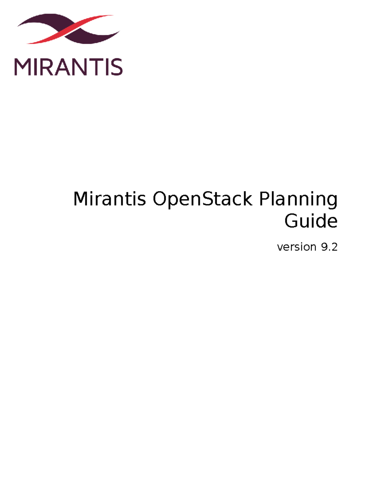 Mirantis OpenStack Planning Guide v9.2: Comprehensive Deployment Insights - Studocu