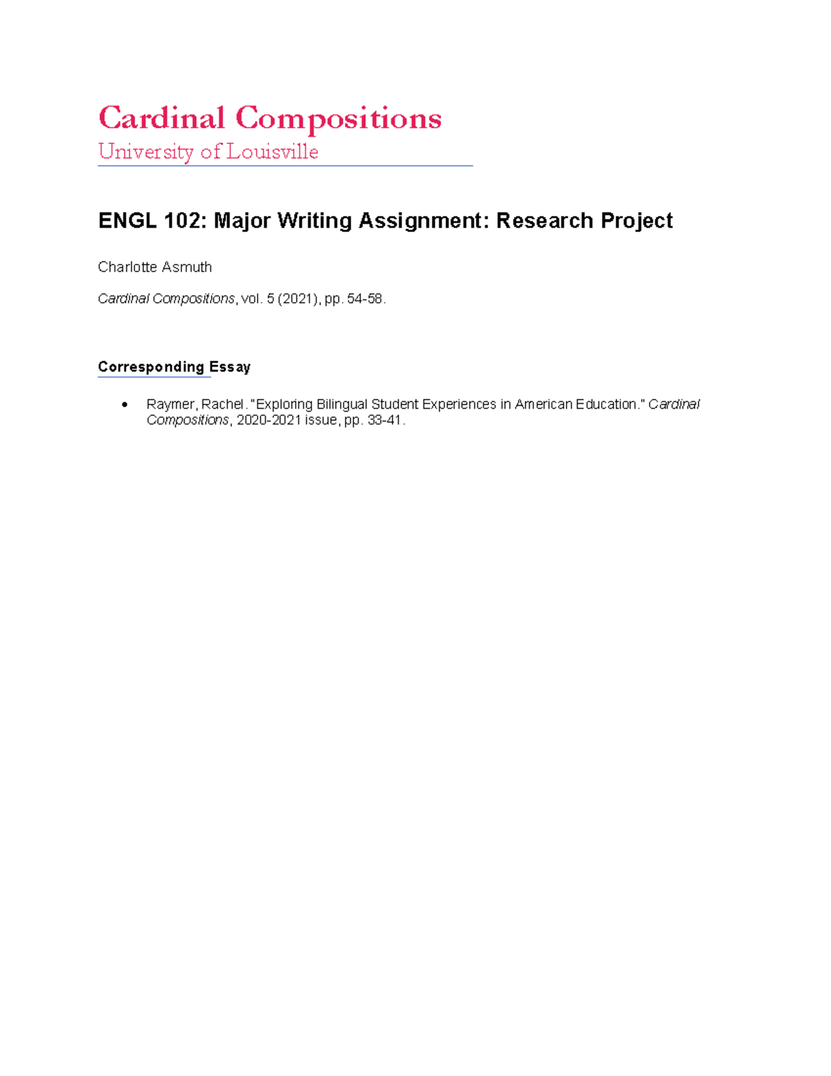 ENGL 102 Major Writing Assignment: Research Project Guidelines - Studocu