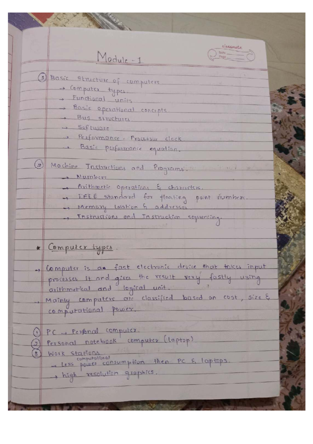 COA - Module 1: Basic Computer Structure and Functionality - Studocu
