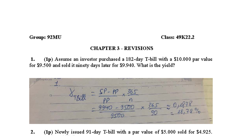 Group 92MU Class 49K22.2 Chapter 3 Revision Questions and Answers - Studocu