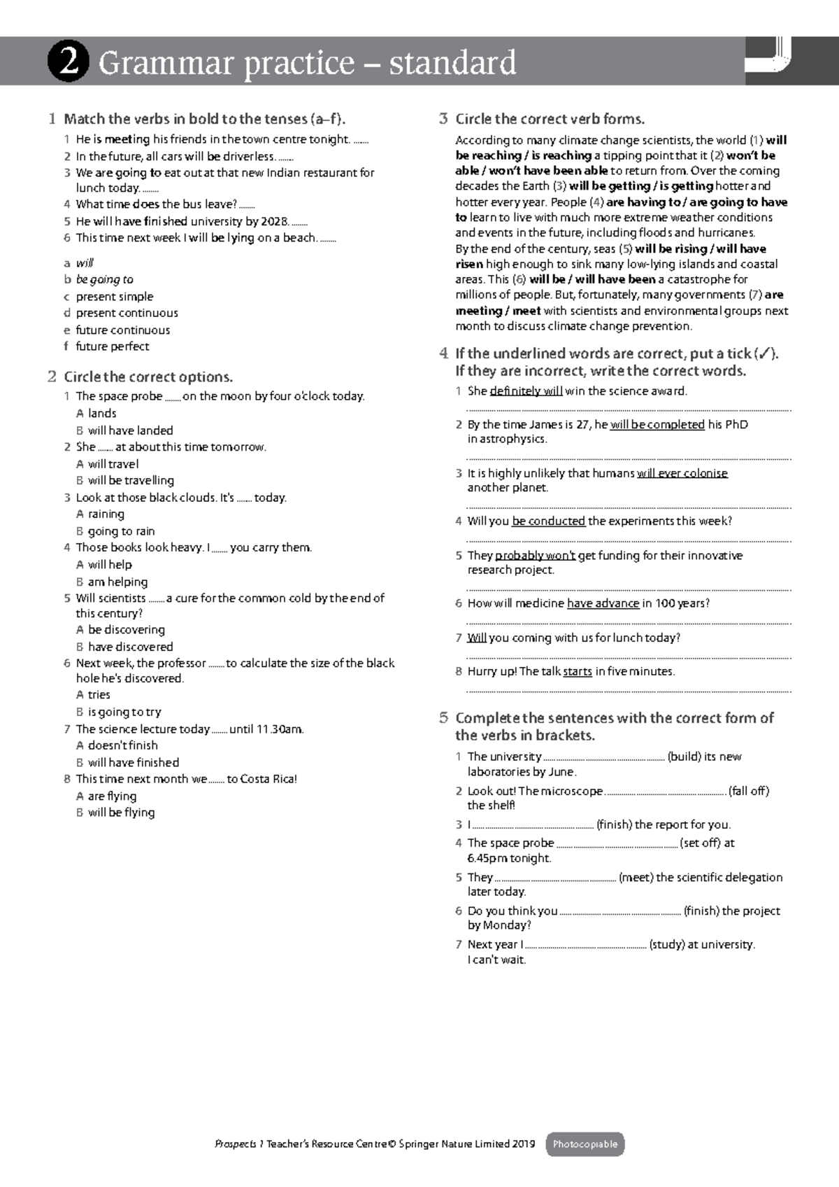 FP1 U02 Standard Grammar Practice Exercises & Answers - Studocu