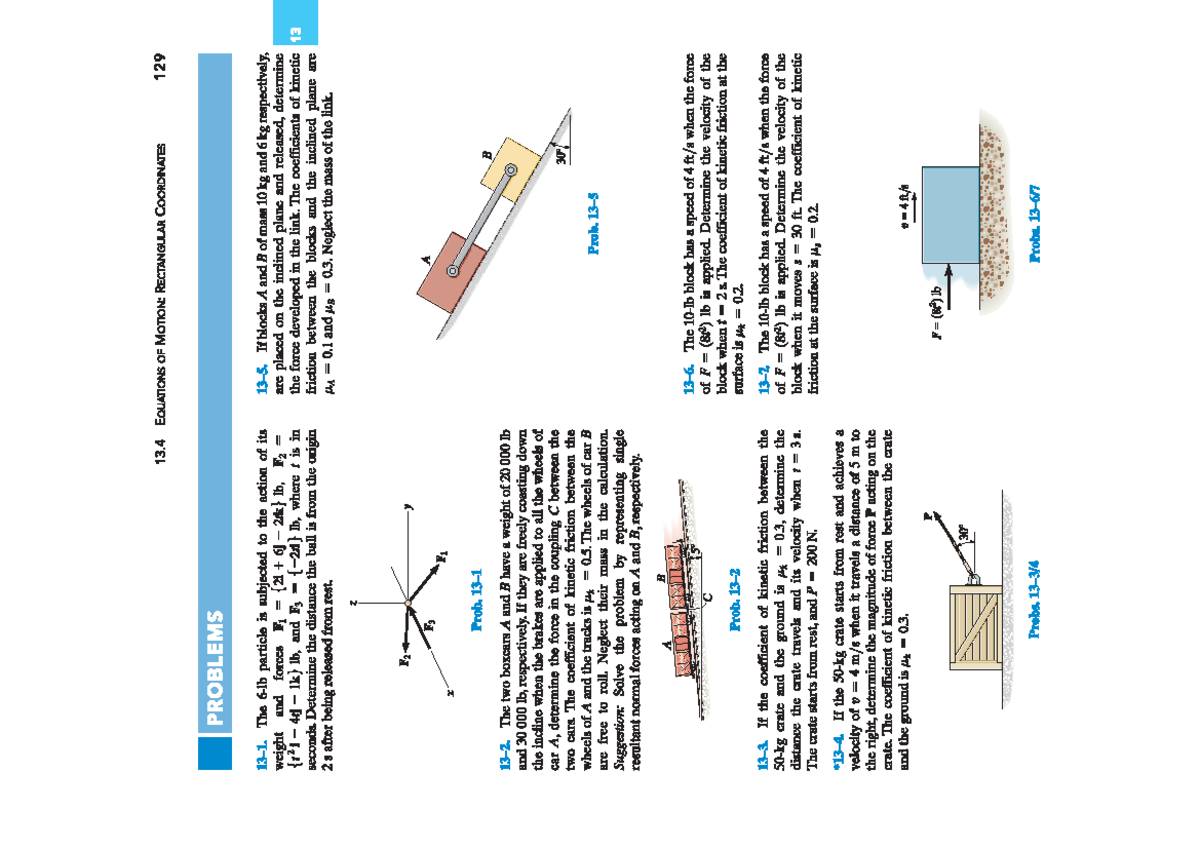 Dynamics 13 - Equations of Motion: Rectangular Coordinates Problems ...