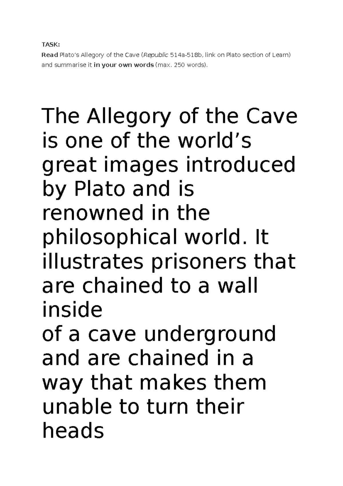 What Does The Cave Allegory Represent