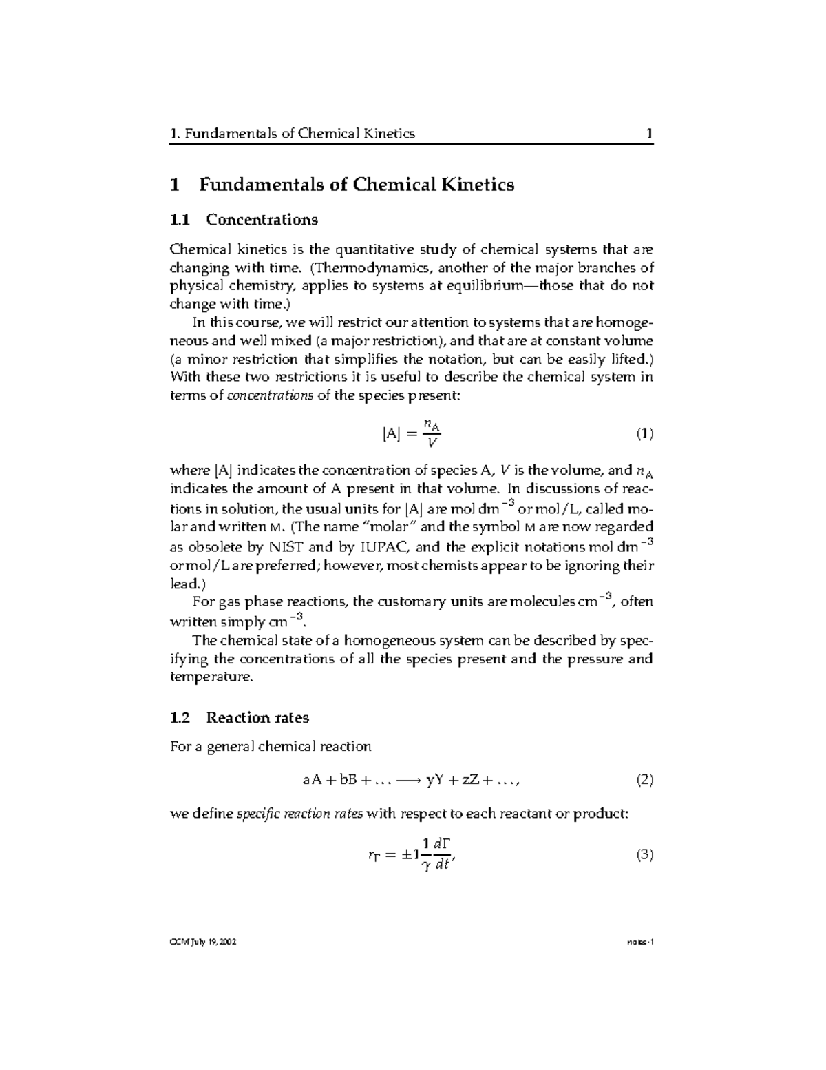 Chm358WI02 - Fundamentals of Chemical Kinetics: Key Concepts and Rate ...