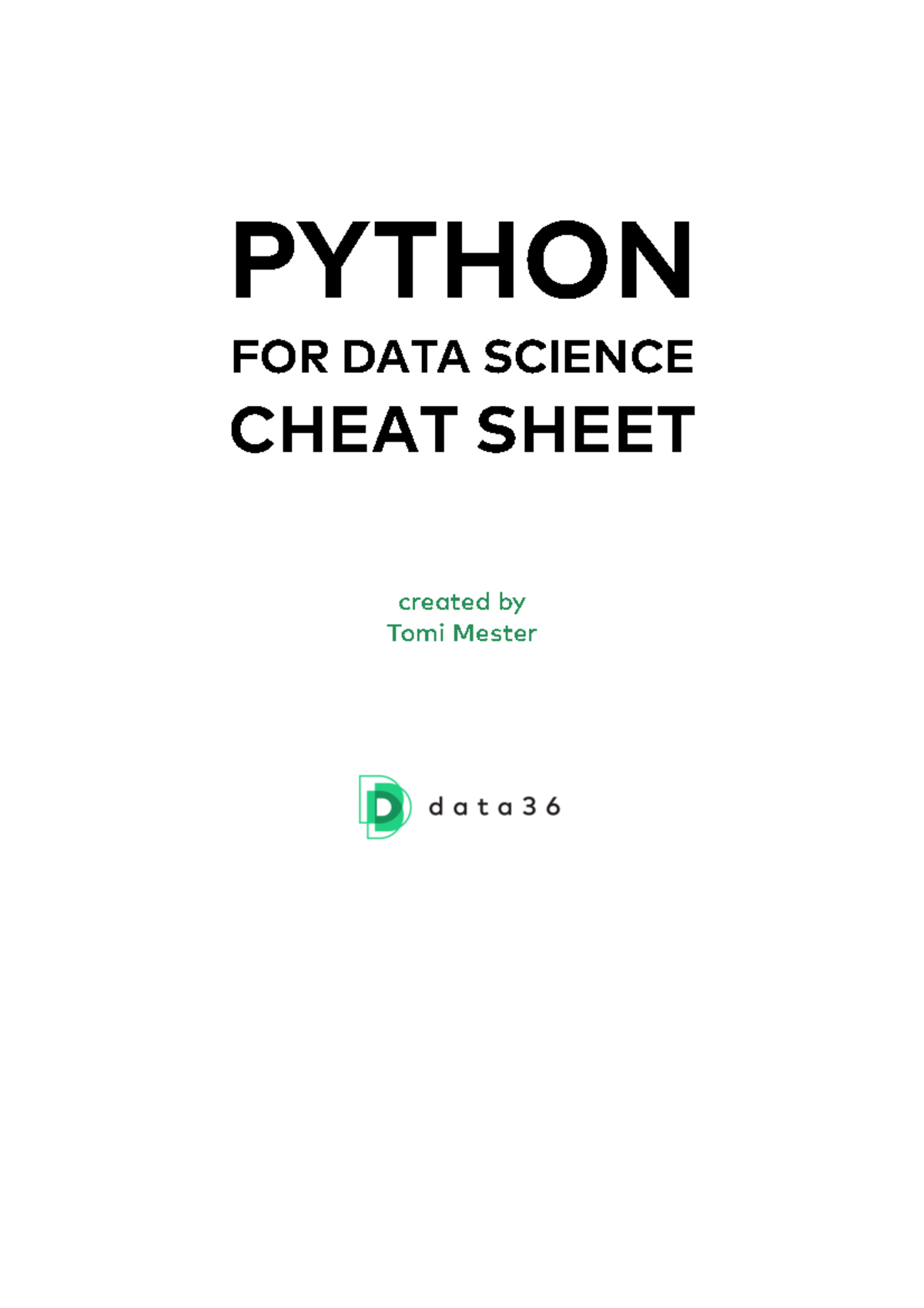 Python for Data Science Cheat Sheet (DSC101) - Studocu