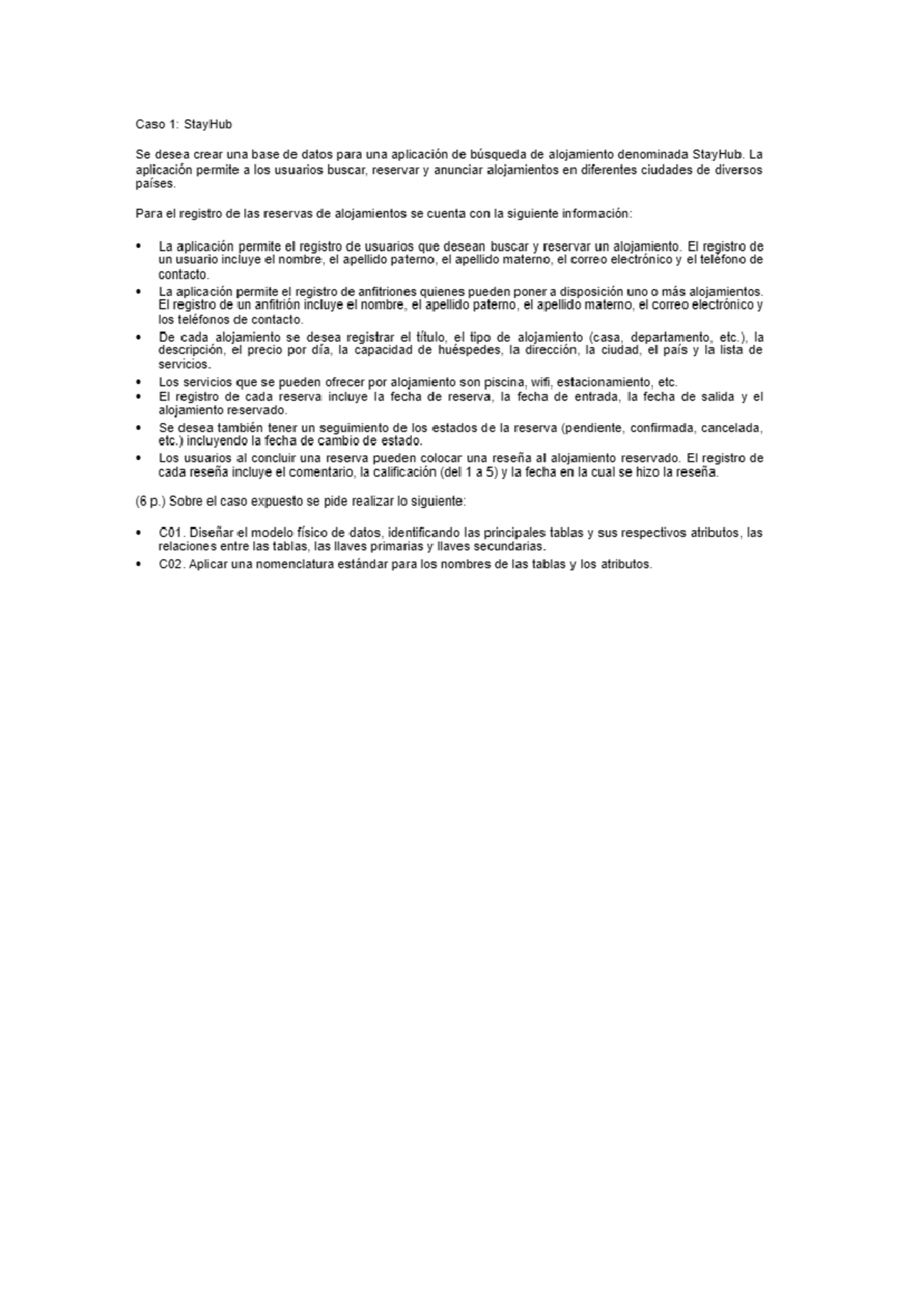 Caso 1 y 2: Modelos Físicos de Datos para Aplicaciones StayHub y ...