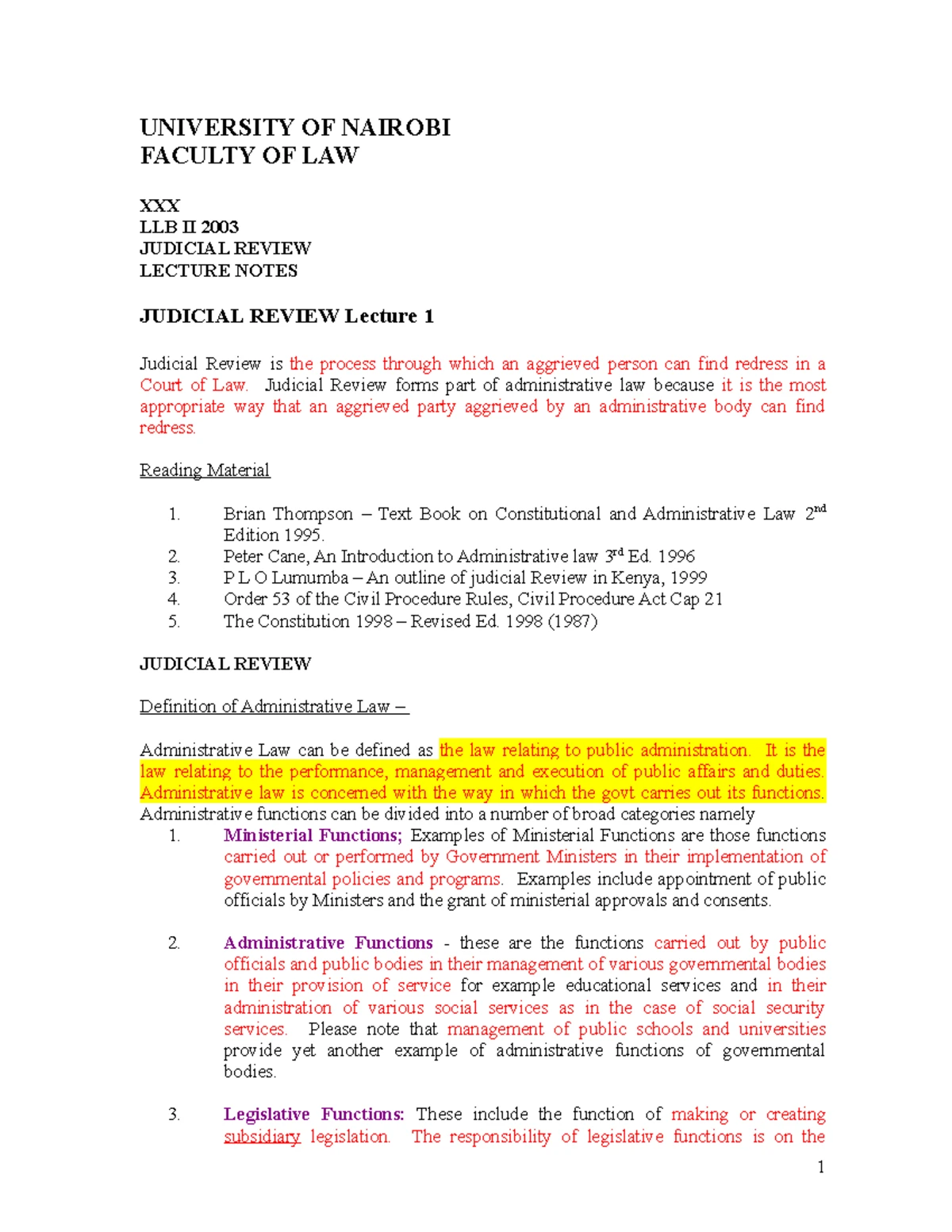 Sample Plaint - REPUBLIC OF KENYA IN THE HIGH COURT AT MERU CIVIL SUIT ...