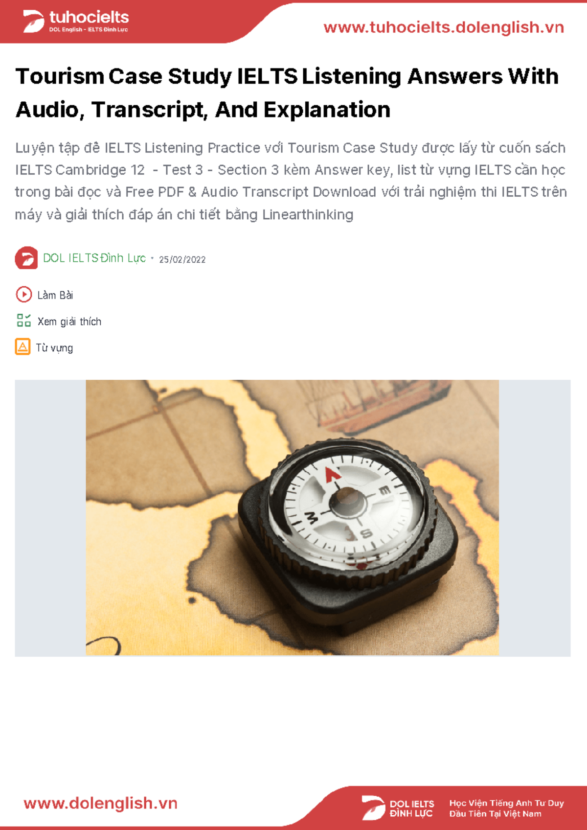 Tourism Case Study: IELTS Listening Practice & Answers - Studocu