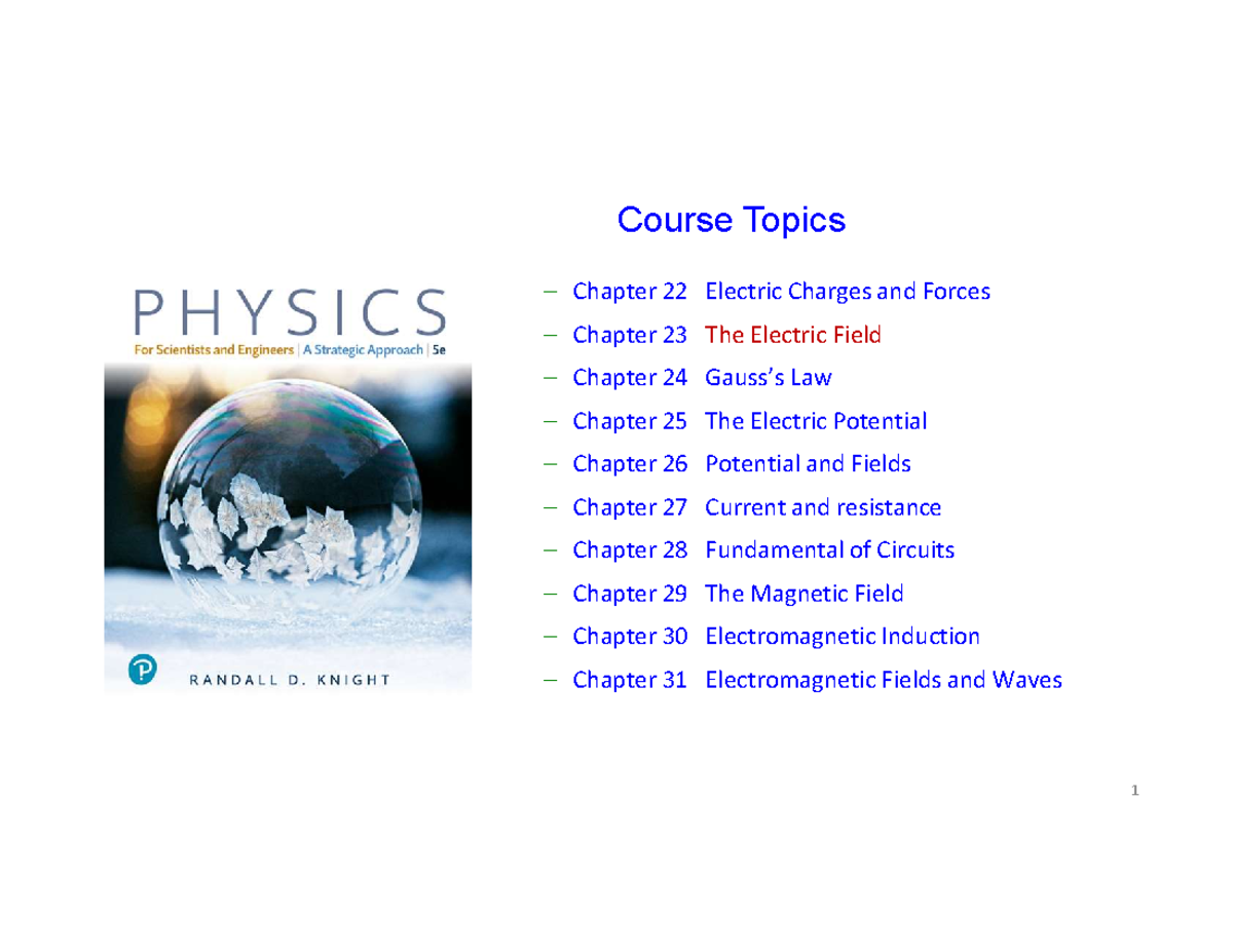 Ch23 Course Notes: Electric Charges, Fields & Circuits - Studocu