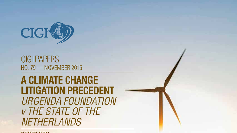 CIGI Papers No. 79: Urgenda Foundation v. The State of the Netherlands ...