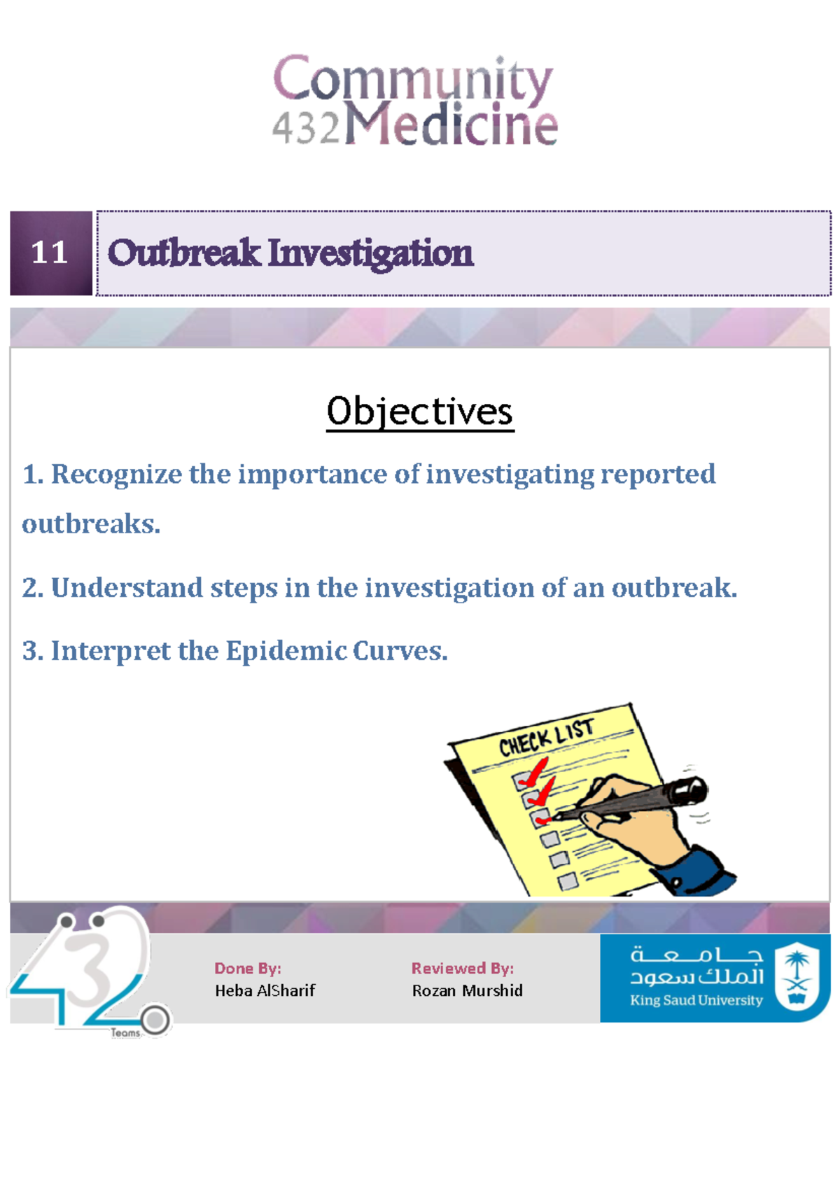 Lecture 11 - Comprehensive Guide to Outbreak Investigation and Analysis ...