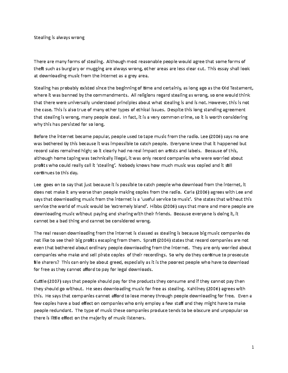 Ethical Dilemmas: The Complexity of Stealing Music Online - Studocu