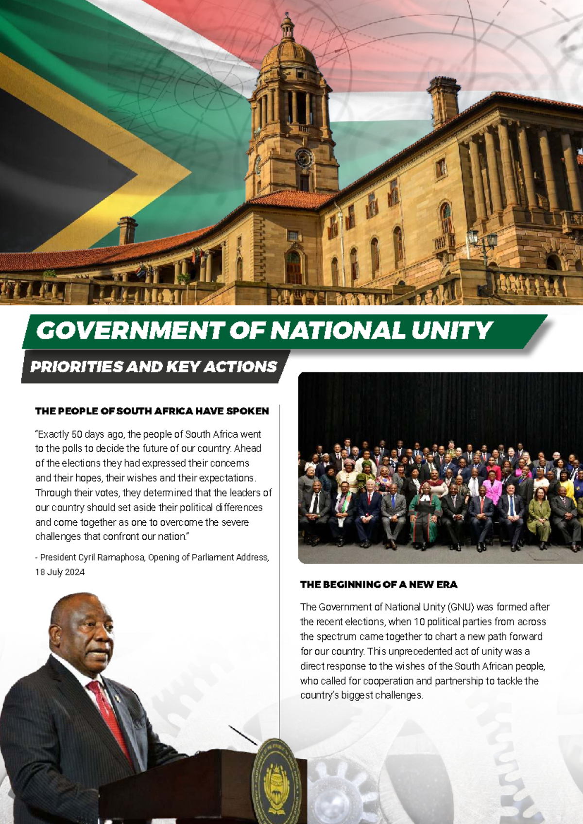 GNU Summary: Priorities & Actions for a United South Africa - Studocu