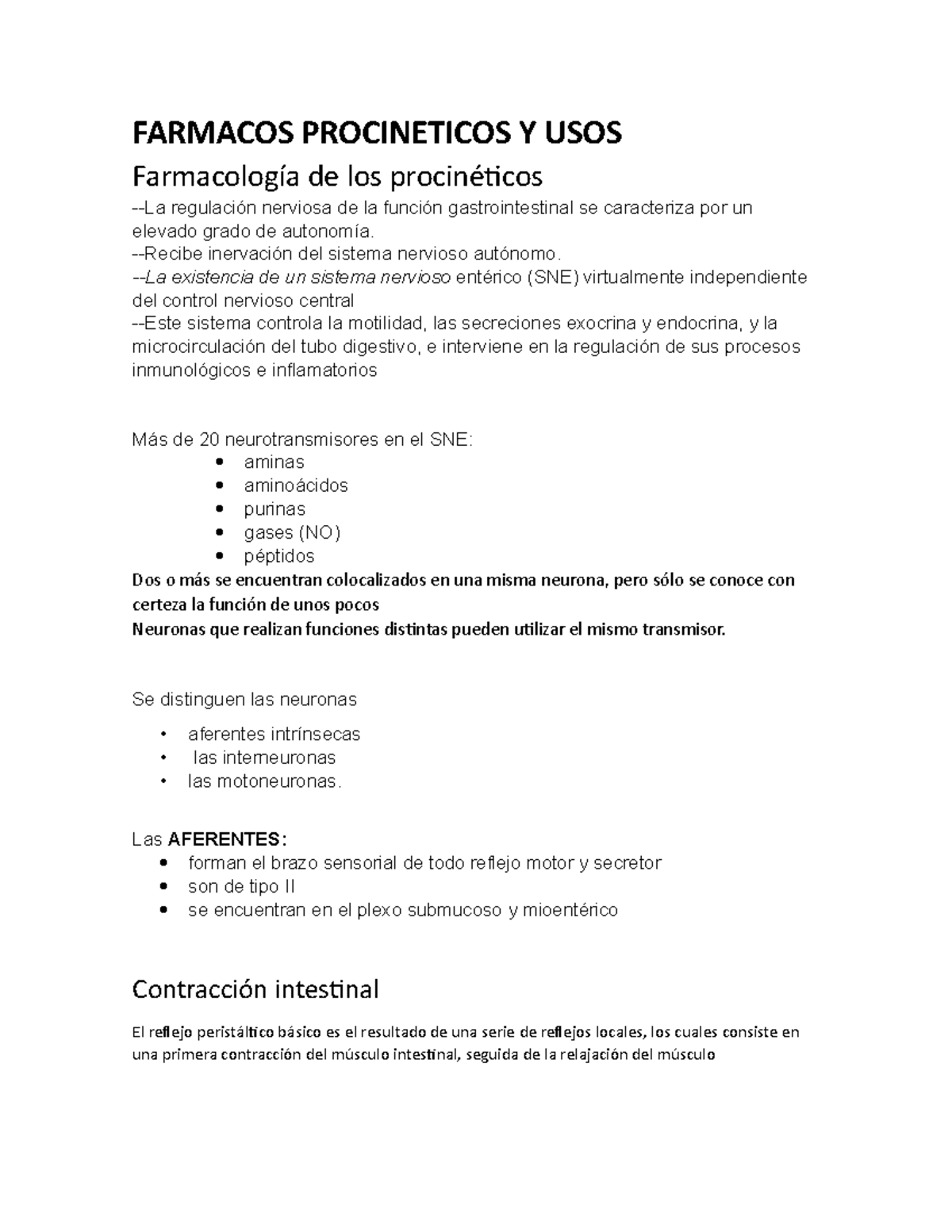 Farmacos Procineticos y Sus Usos - Guía Completa para Estudio - Studocu