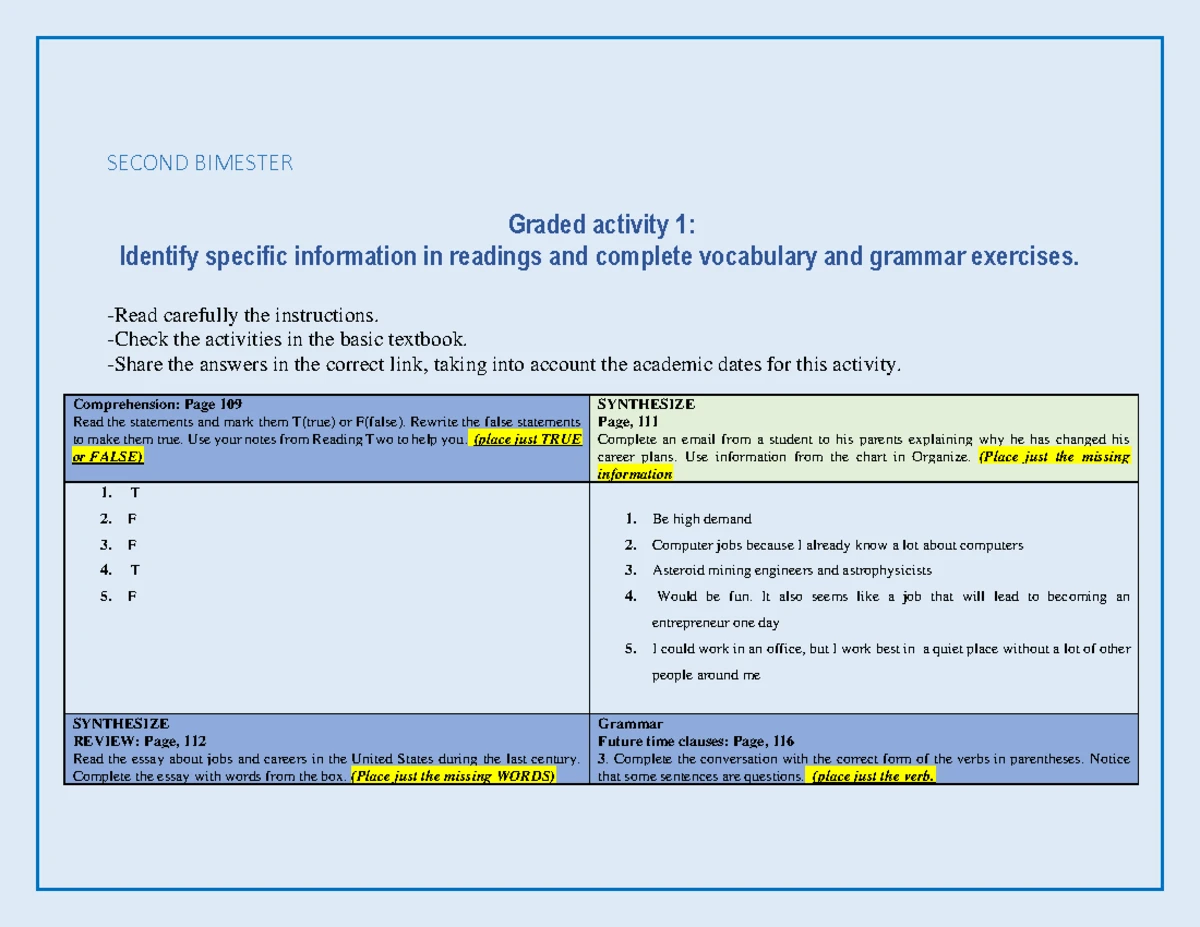 Graded activity 4 First Bimester - Graded activity 4: Develop ...