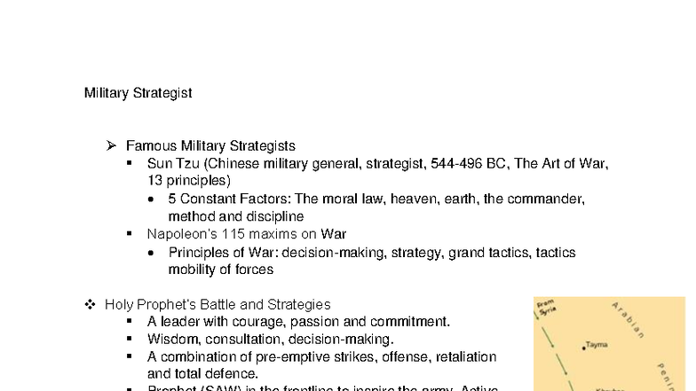 Holy Prophet (SAW) as a Military Strategist: Insights & Tactics - Studocu