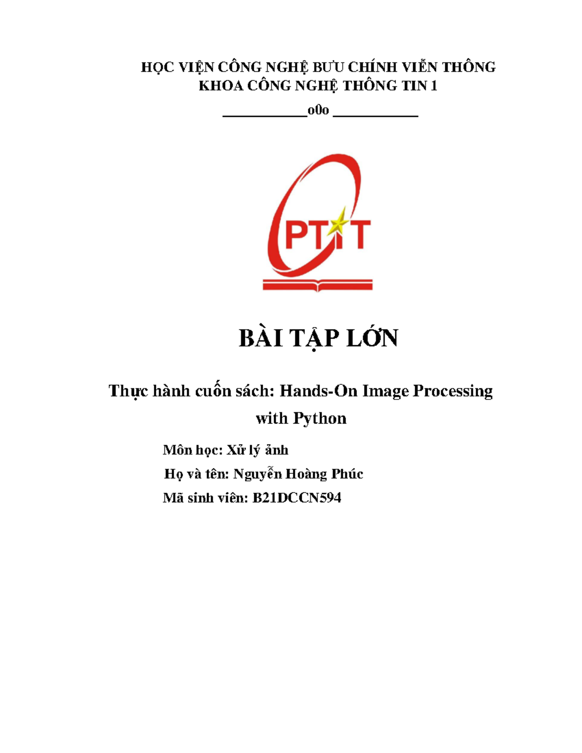 B21DCCN594 Thực Hành Xử Lý Ảnh Với Python - Nguyễn Hoàng Phúc - Studocu