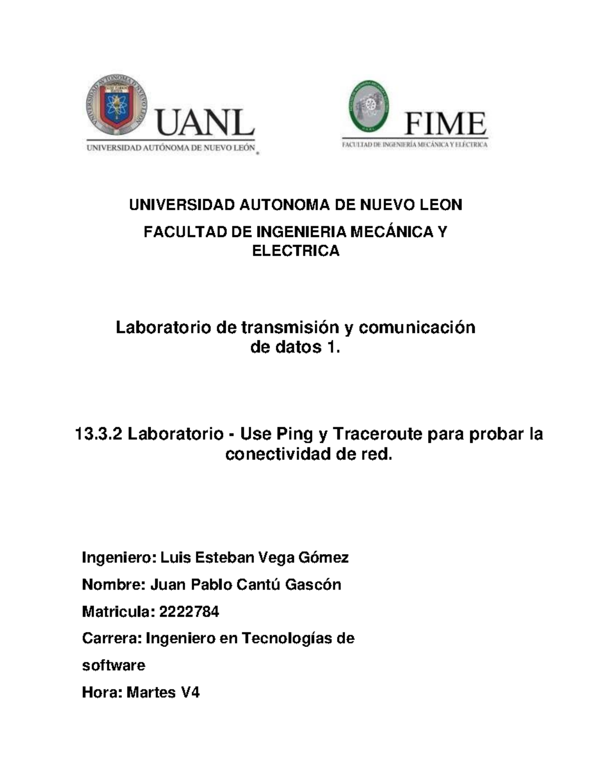 Práctica #9: Uso de Ping y Traceroute en Packet Tracer 2222784 - Studocu