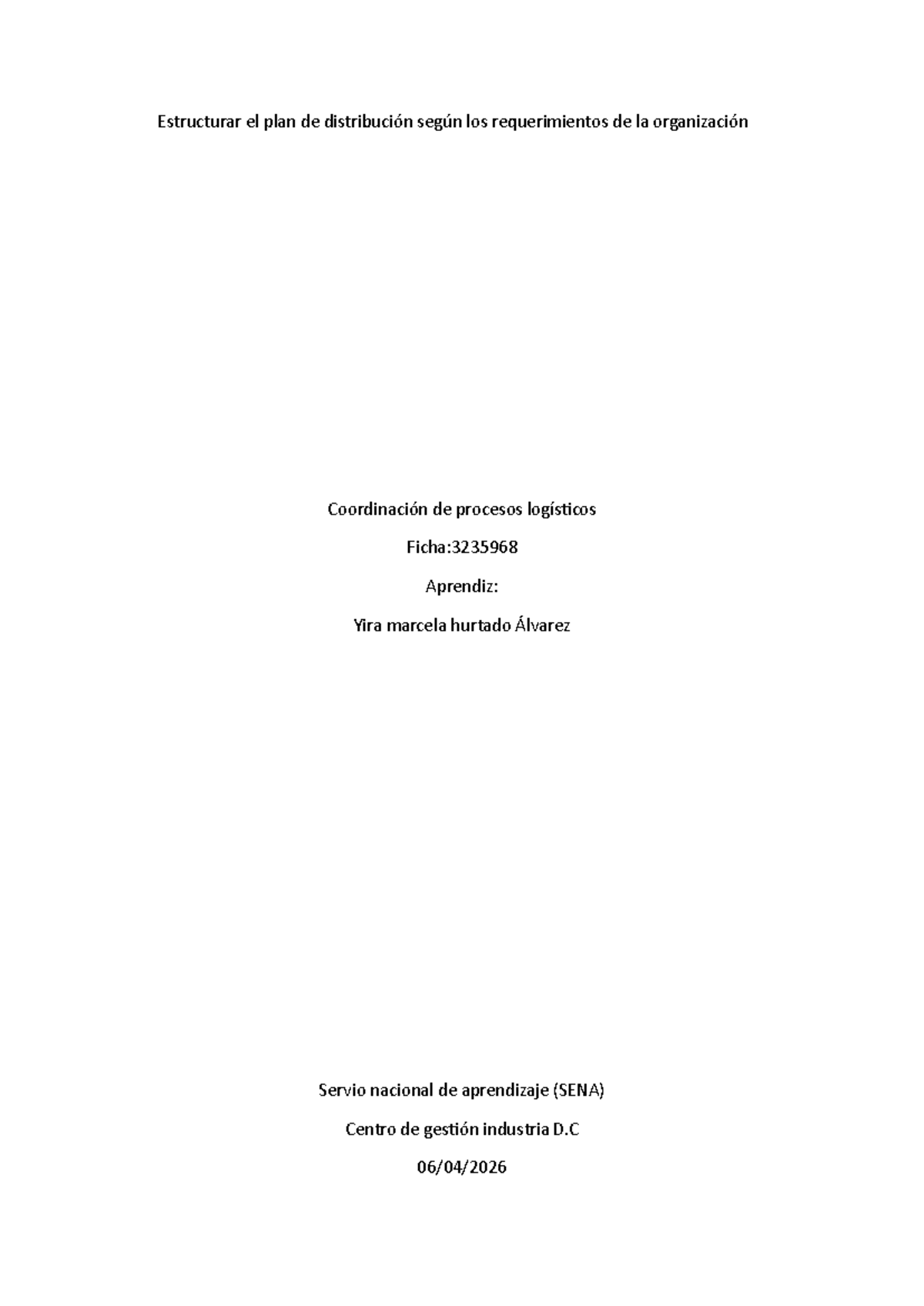 Plan de Distribución Logística para Jabón Líquido - Ficha 3235968 - Studocu