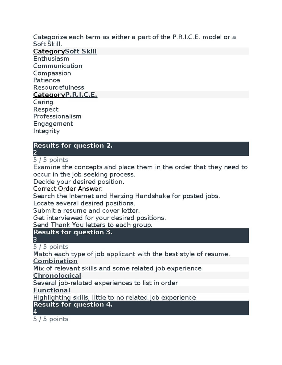 UNIT 4 Quiz - Mid-term Job Seeking and Resume Strategies - Studocu