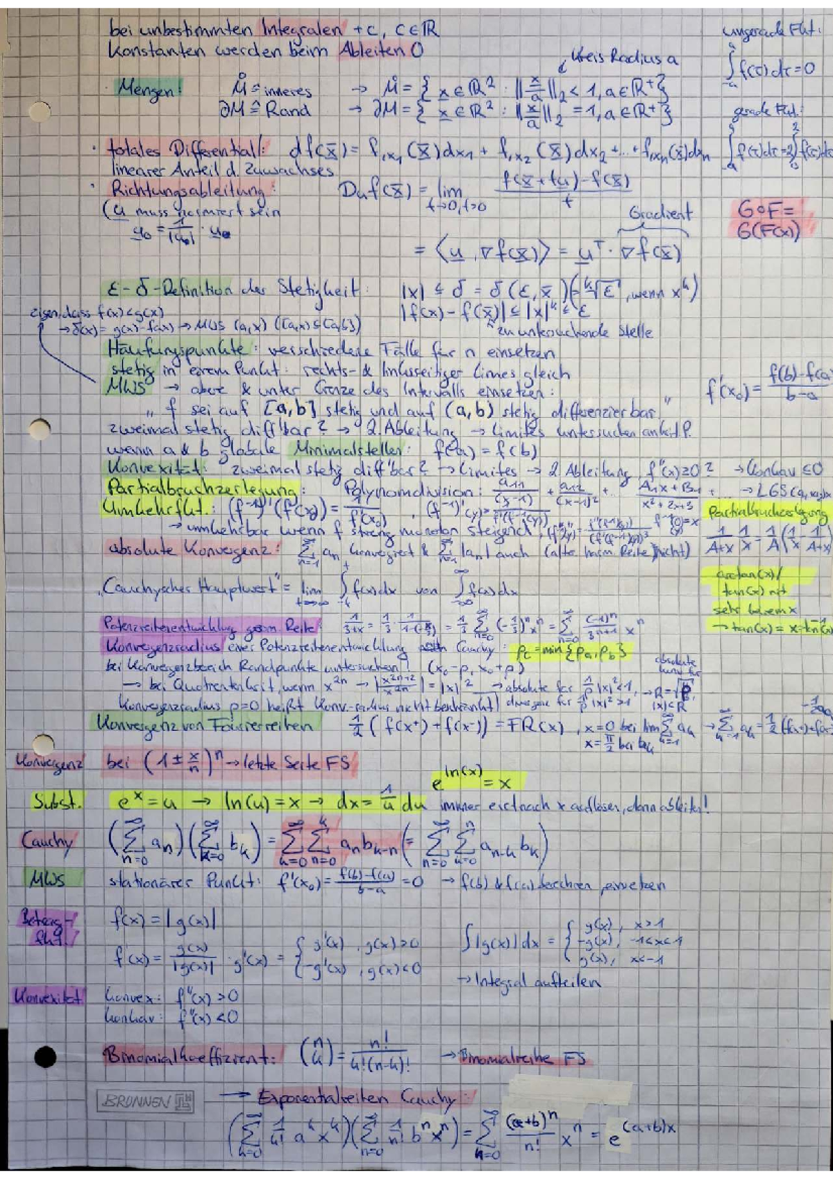 D2 Formelsammlung: Unbestimmte Integrale und Ableitungen - Studocu