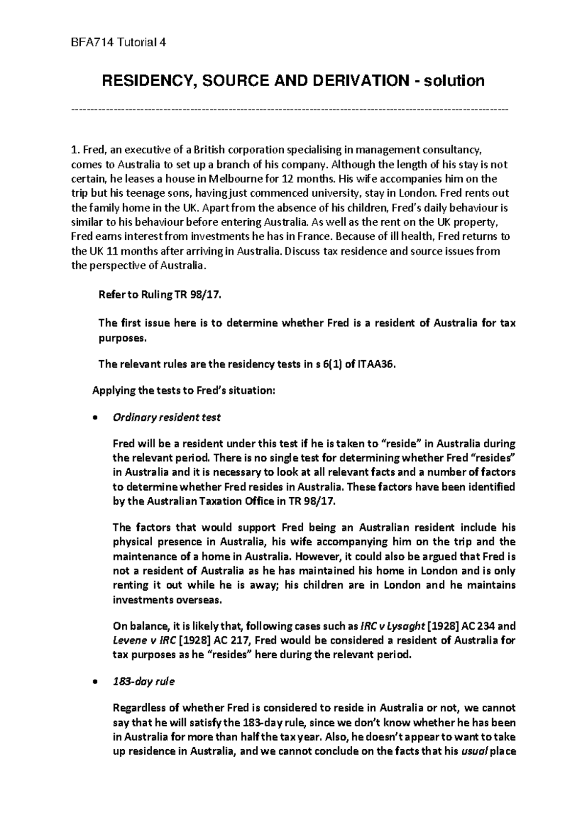 Tutorial 4 (wk5) BFA714 solution - Warning: TT: undefined function: 32 ...