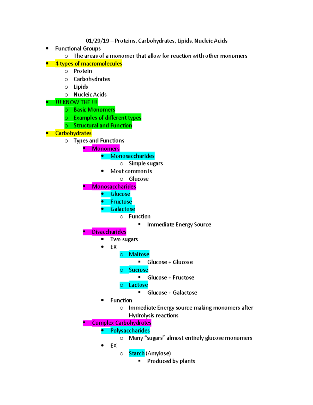 Biomolecules Overview: Proteins, Carbs, Lipids, Nucleic Acids ...