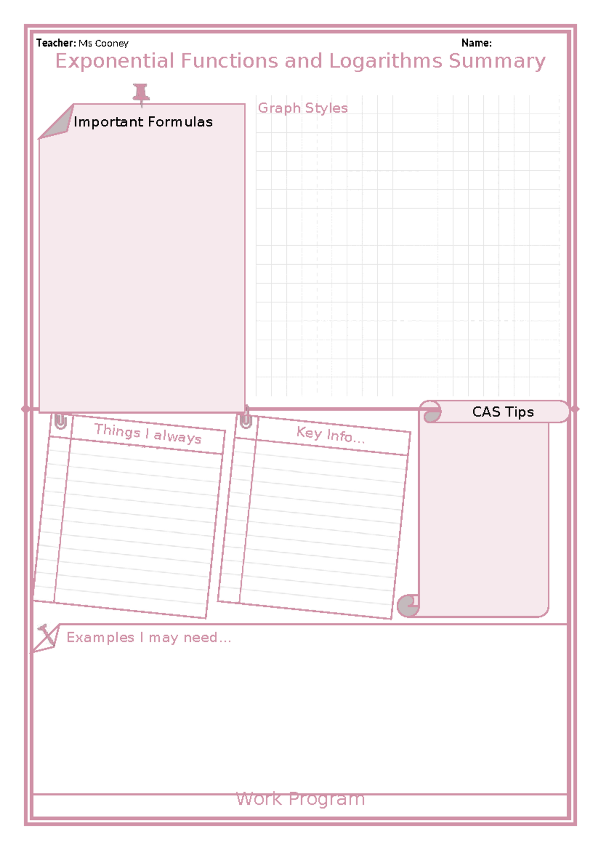 Exponential Functions and Logarithms Summary (MM Unit 2) - Studocu
