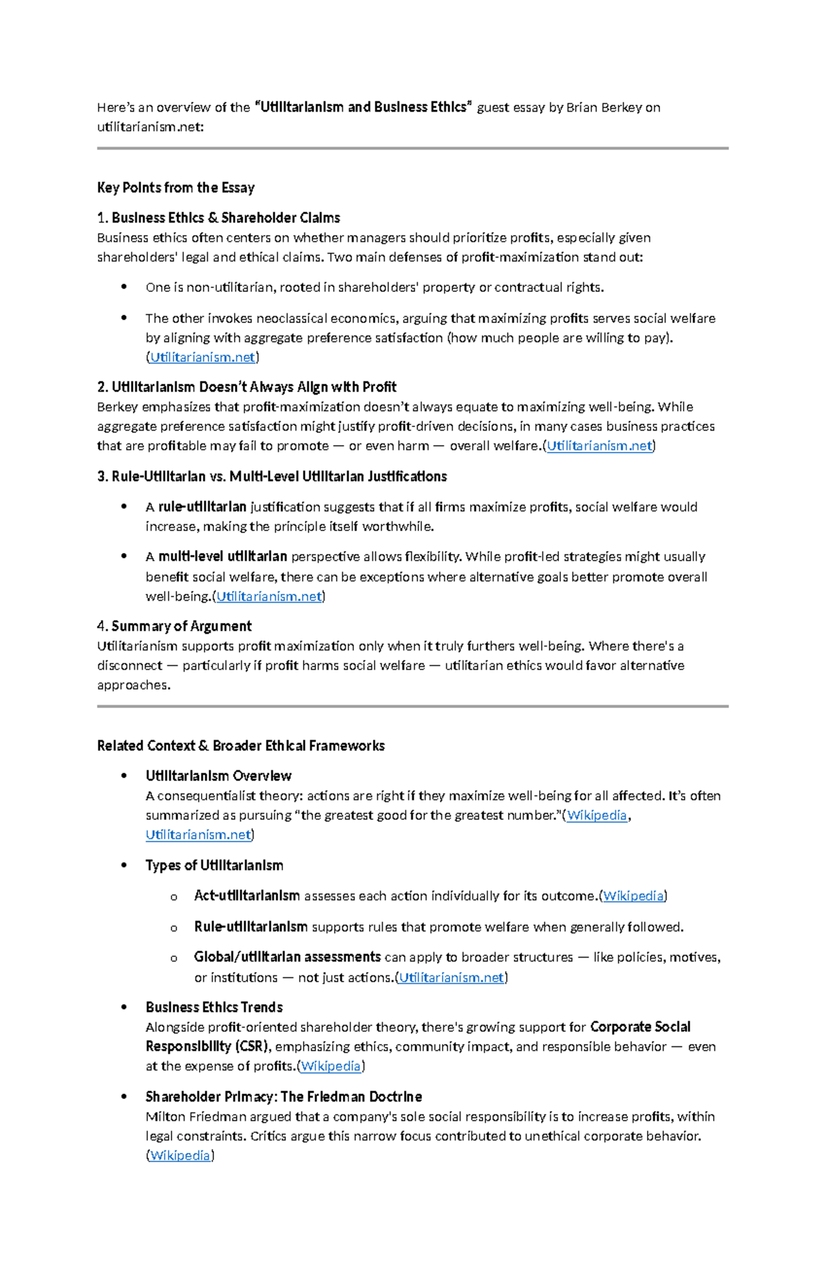 Ethics in Business: Key Insights from Brian Berkey's Essay on ...
