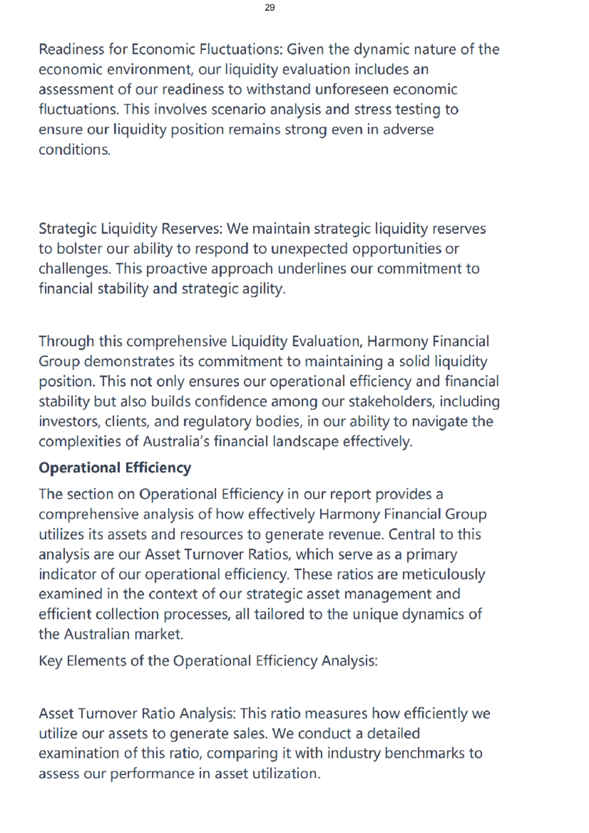 Harmony Financial Group Business Report 29 - Mathematics - Studocu