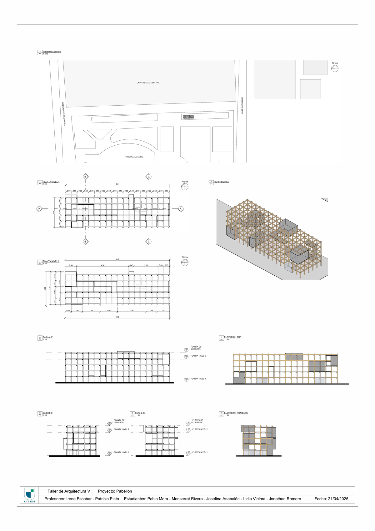 Taller de Arquitectura V - Lamina 1: Propuesta de Grilla Habitable ...