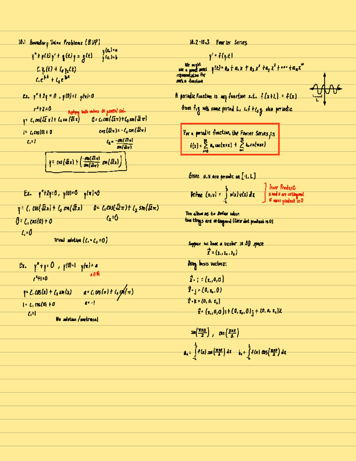 BUP 10.1 Boundary Value Problems & Fourier Series Notes - Studocu