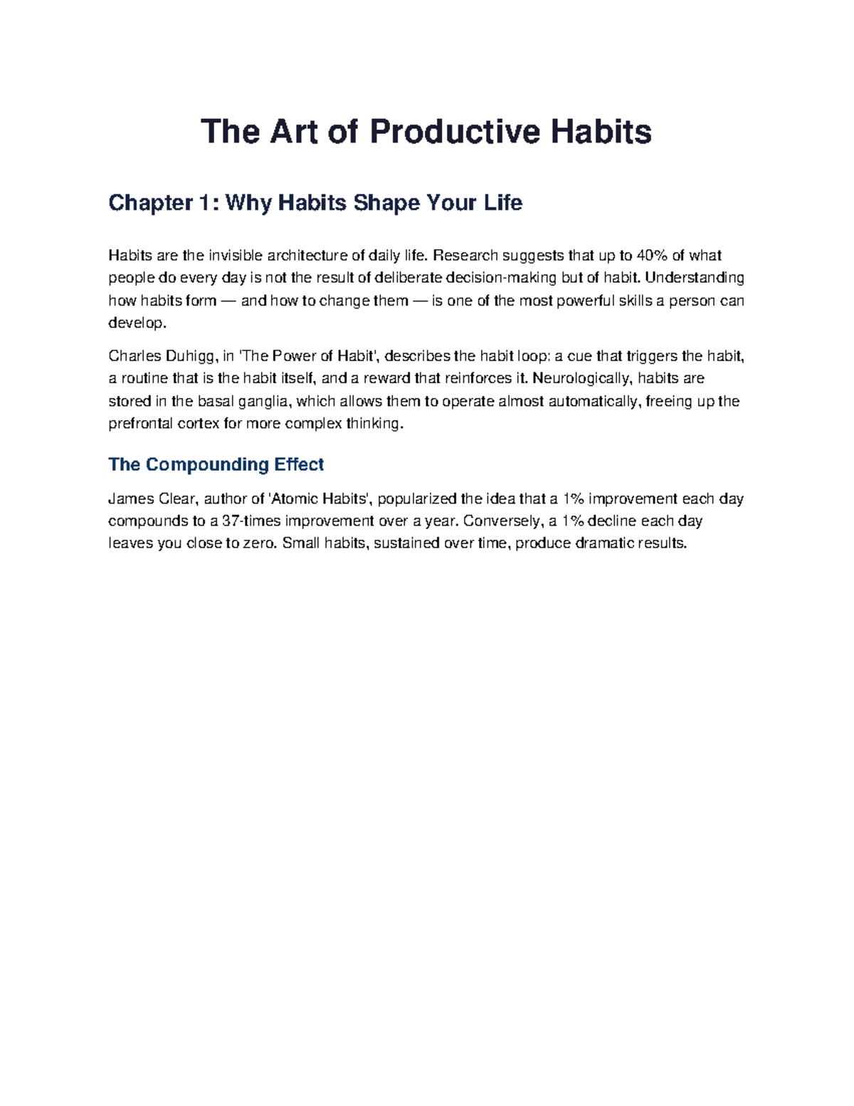 04 The Art of Productive Habits: Key Insights & Strategies - Studocu