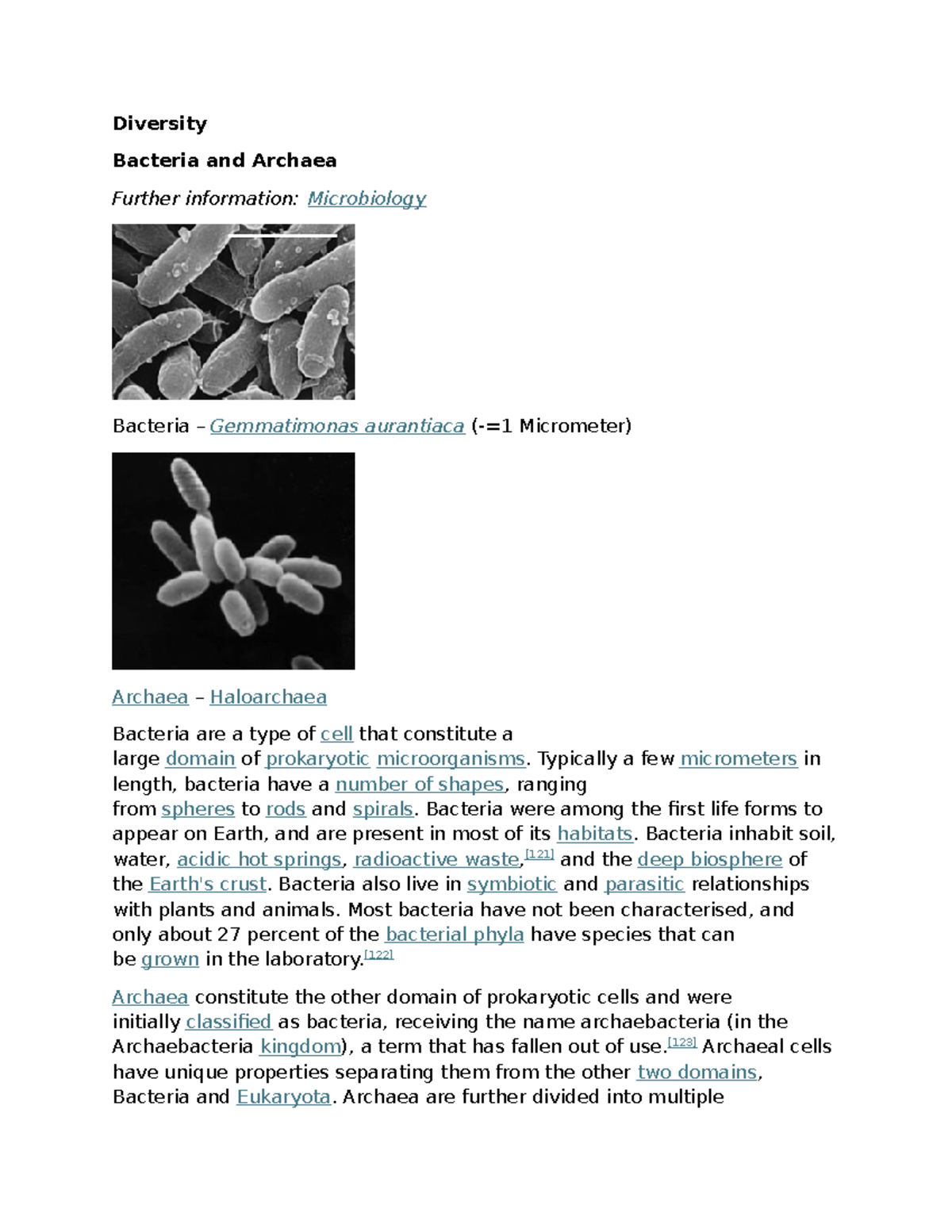 Diversity of Bacteria and Archaea: Microbiology Notes - Studocu