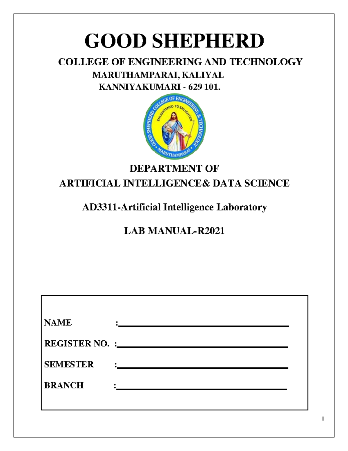 AD3311 AI Lab Manual: Implementing Algorithms & Strategies - Studocu