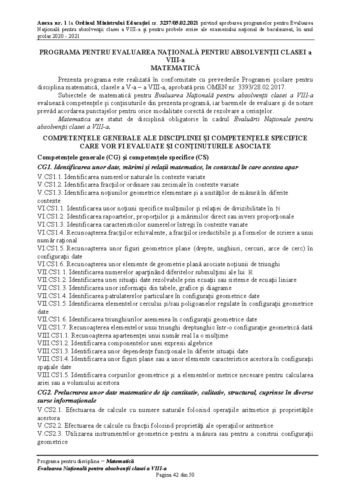 Matematica: Programe de Evaluare și Reguli pentru Discipline CS2 - CS6 ...