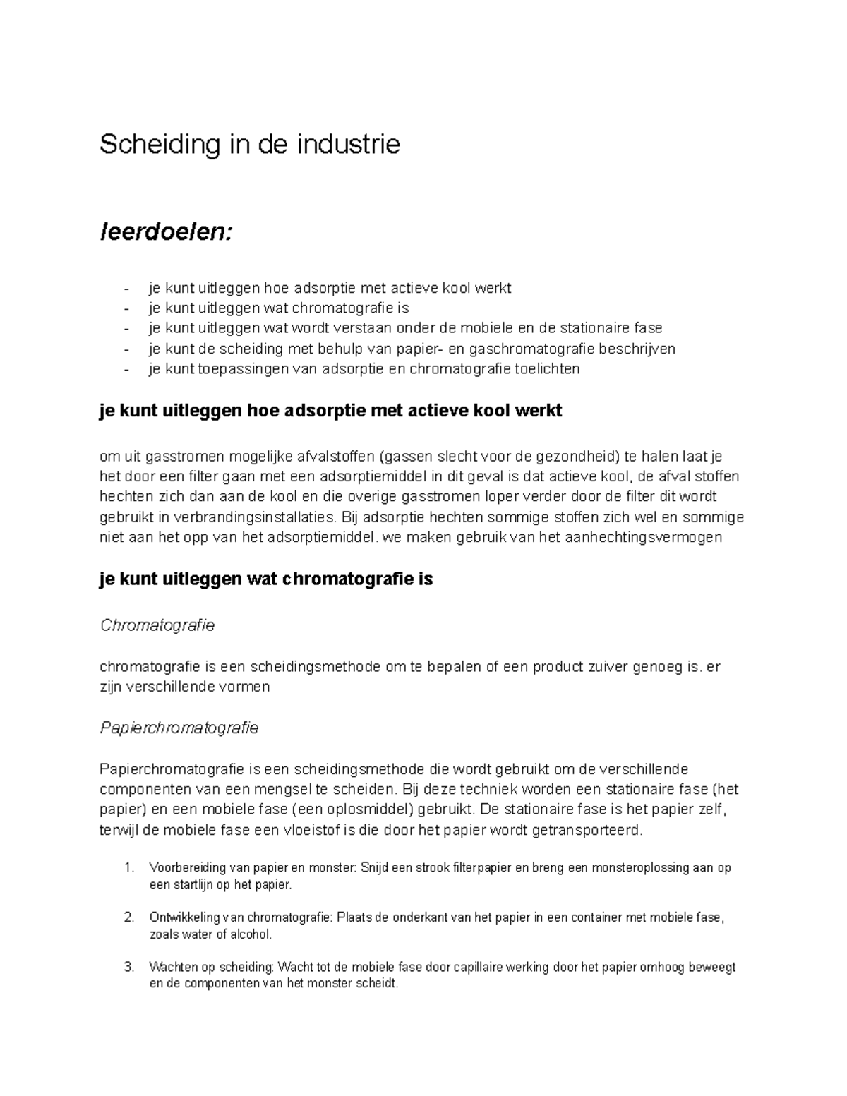 Syllabus Hoofdstuk 6: Scheidingstechnieken in de Chemie (3 VWO ...
