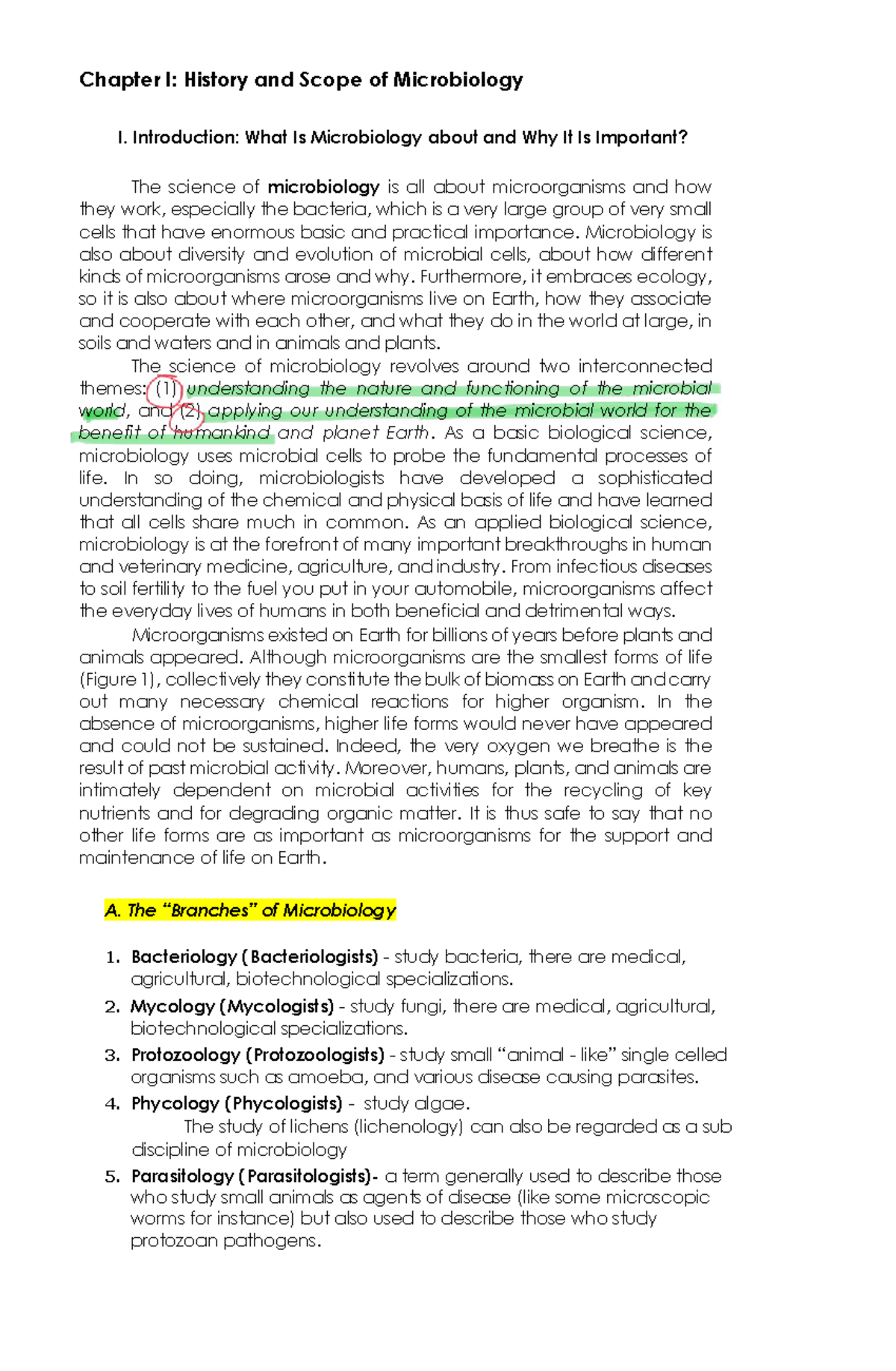 LM Chapter 1: Overview of Microbiology and Its Importance - Studocu