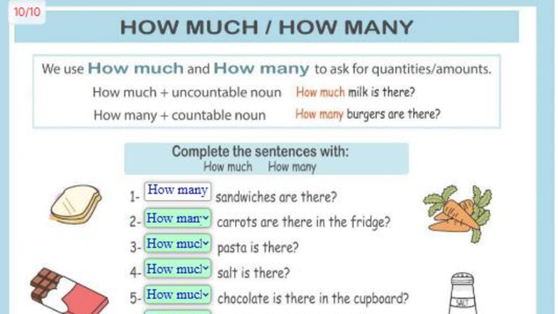 How Much and How Many: Countable vs Uncountable Nouns - Studocu
