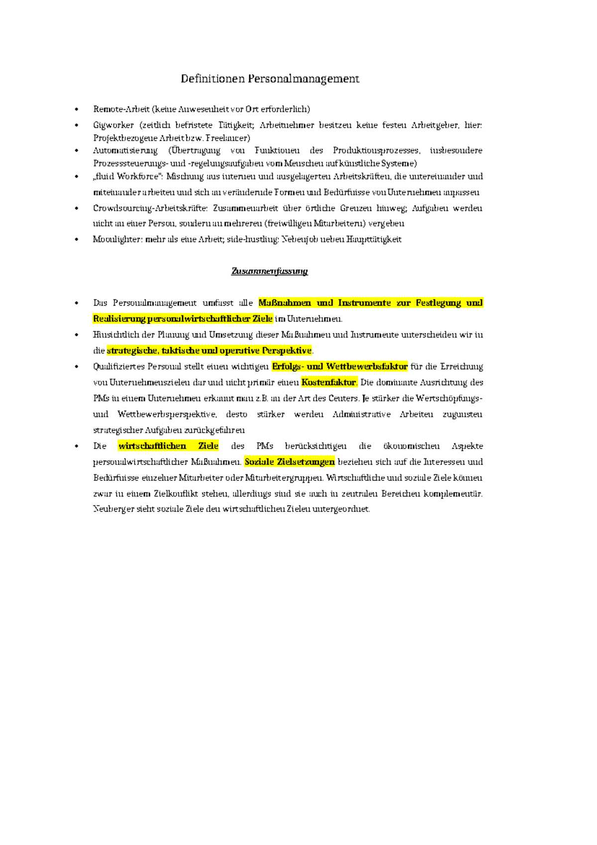 Definitionen im Personalmanagement: Schlüsselbegriffe und Konzepte ...