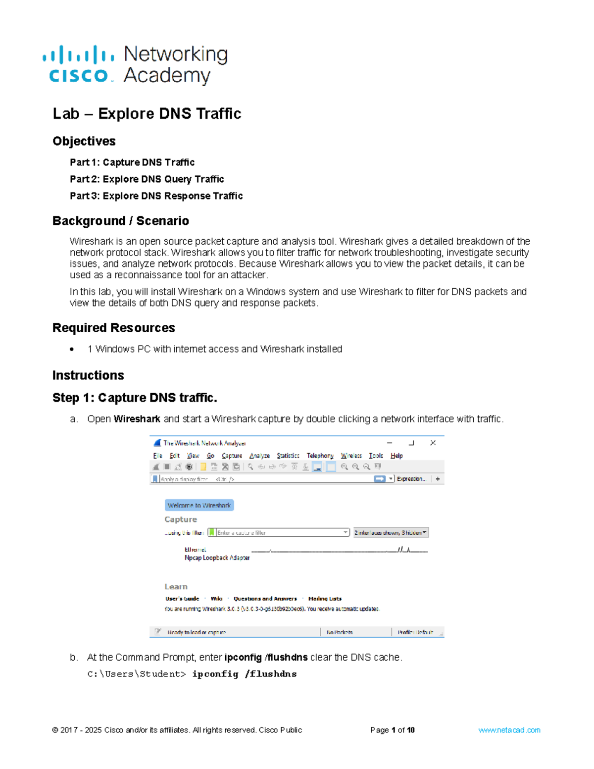 Lab 2: Explore DNS Traffic with Wireshark Analysis - Studocu